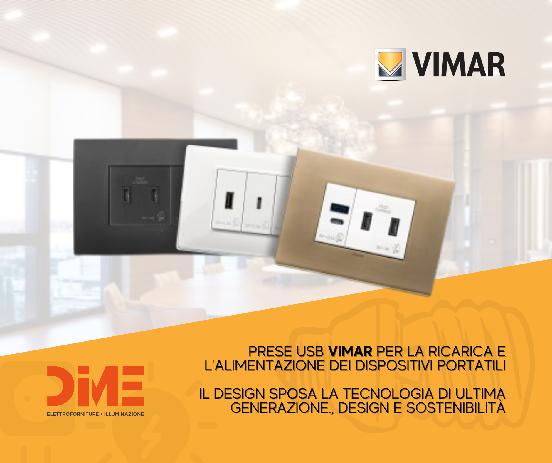 Prese USB Vimar per la ricarica e l'alimentazione dei dispositivi. - DIME